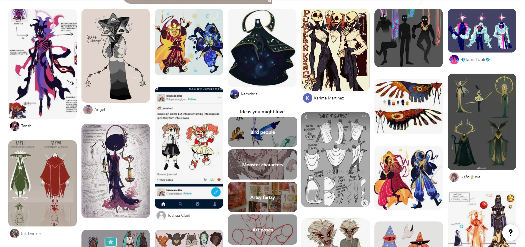 i keep getting the coolest character designs in my pinterest feed and i ...