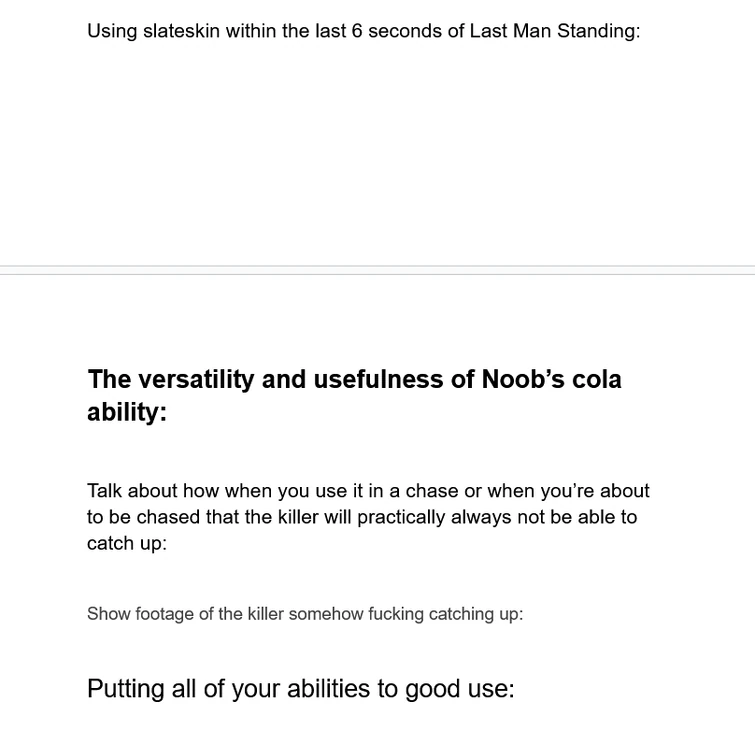 Here's a "script" I made for How it FEELS to play Noob in FORSAKEN | Fandom