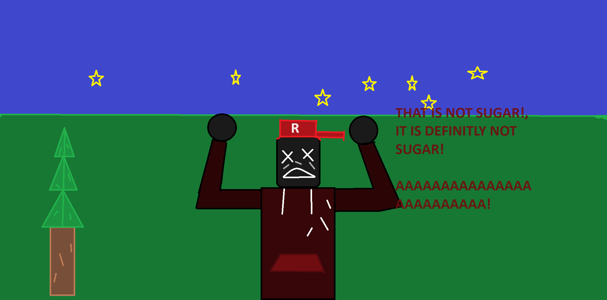 Here's a drawing of a enemy battler i made, go ahead and give him stats ...