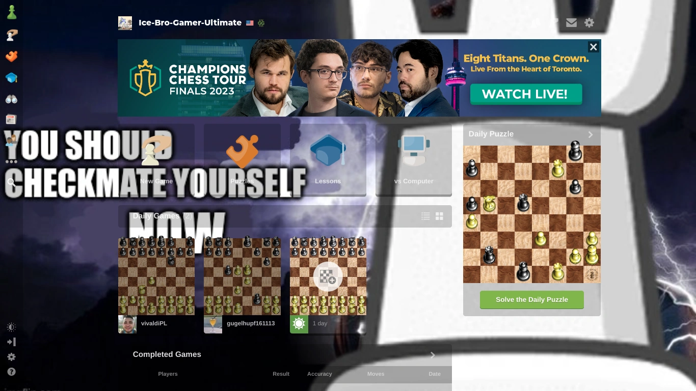 I realized you can upload you're own bg for Chess.com... | Fandom
