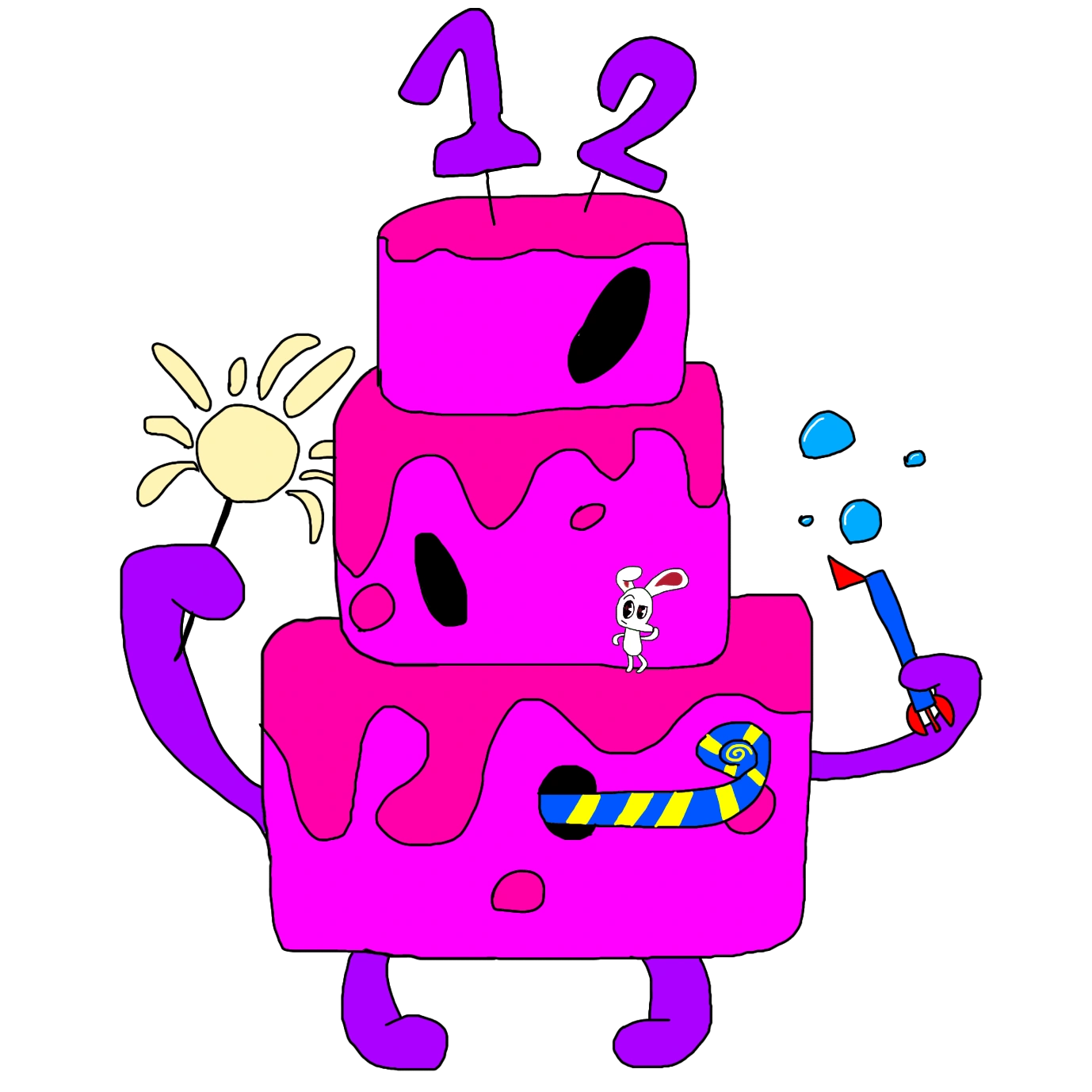 My birthday is in 2 days! So here's this Glitchurr cake guy! His name ...