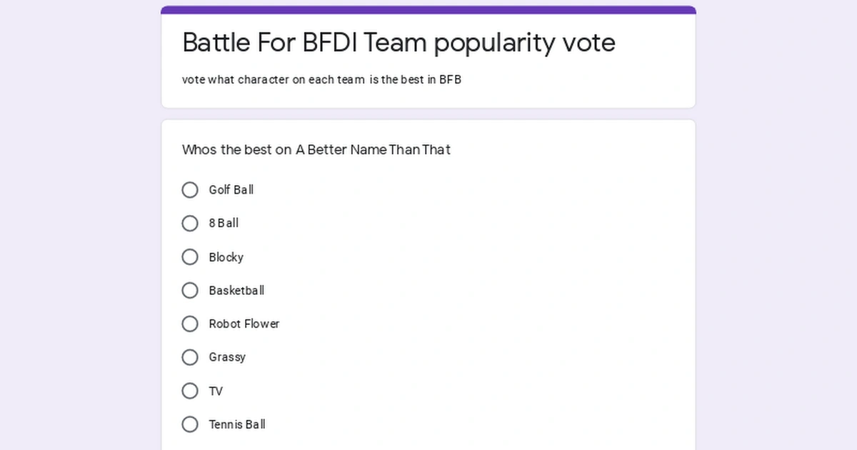 BFB Popularity Vote | Fandom
