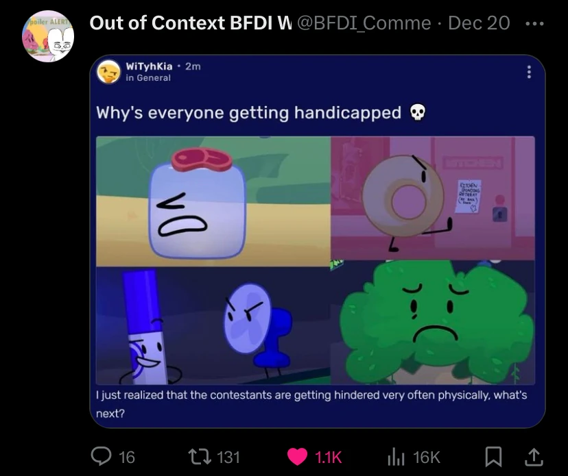 First BFDI Wiki post to reach over 1000 likes? | Fandom
