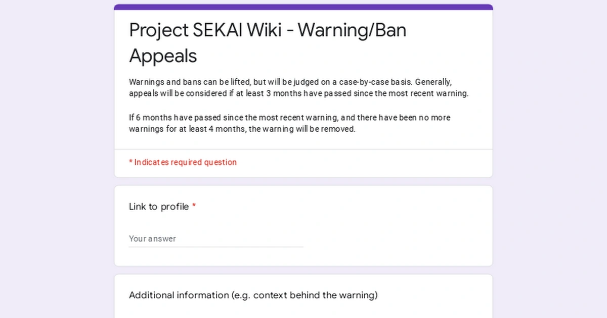 warning/ban appeals | Fandom