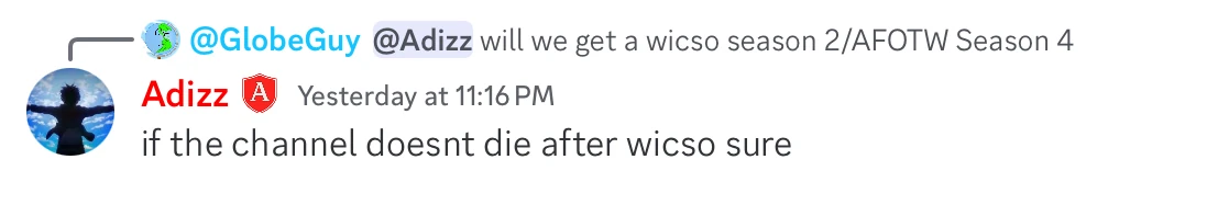 Adizzpro trivia about season 2 for WISCO | Fandom