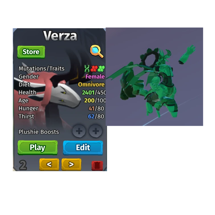 Selling/Trading Emerald mut female verza, im not sure of its worth ...