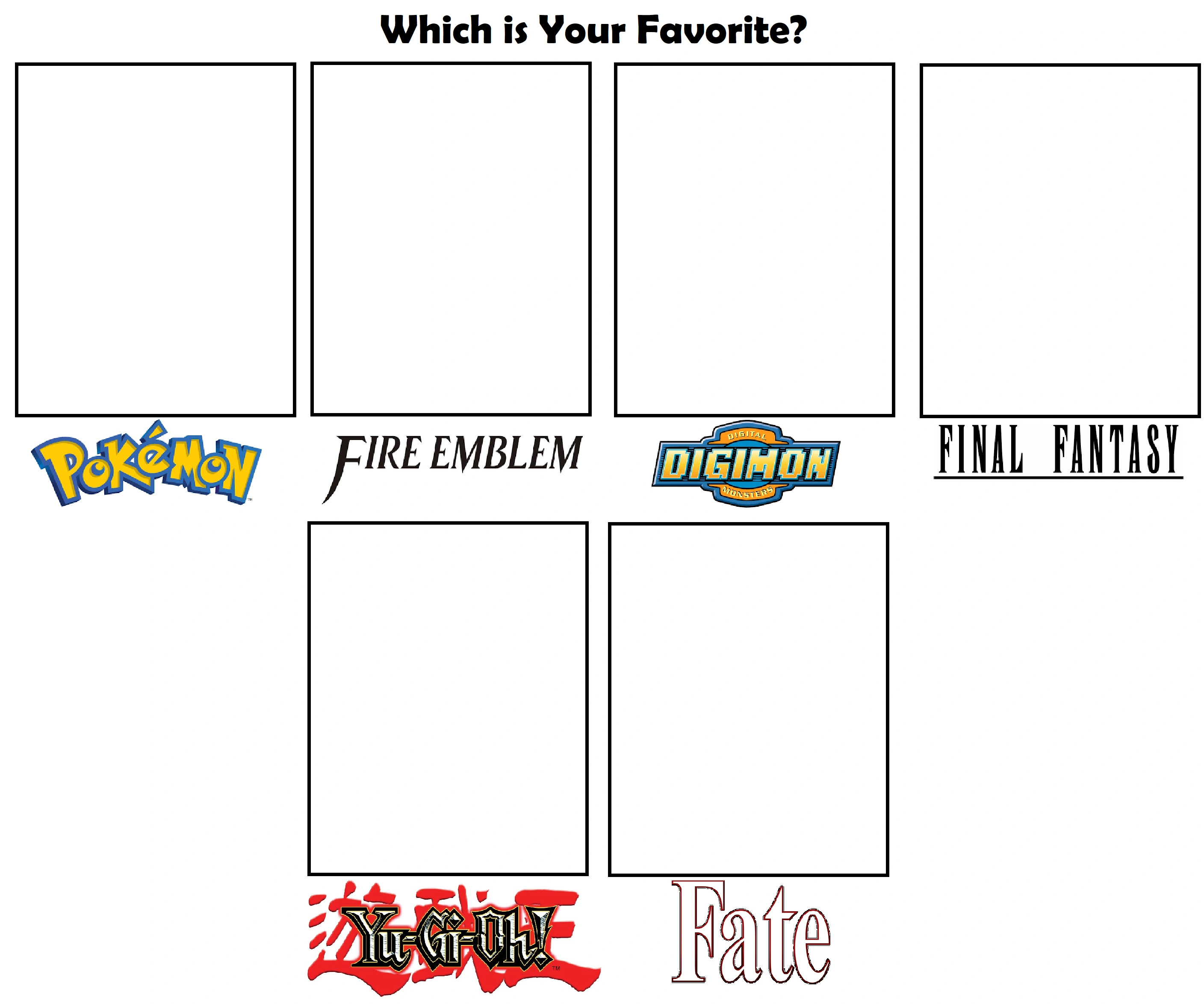 Which is your Favorite Pokemon, Fire Emblem, Digimon, Final Fantasy, Yu ...
