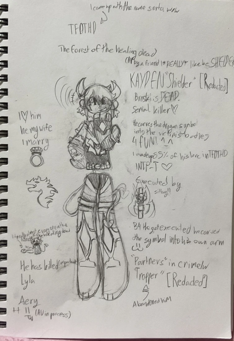 Infernal Shielder in an AU made by my vv close friend