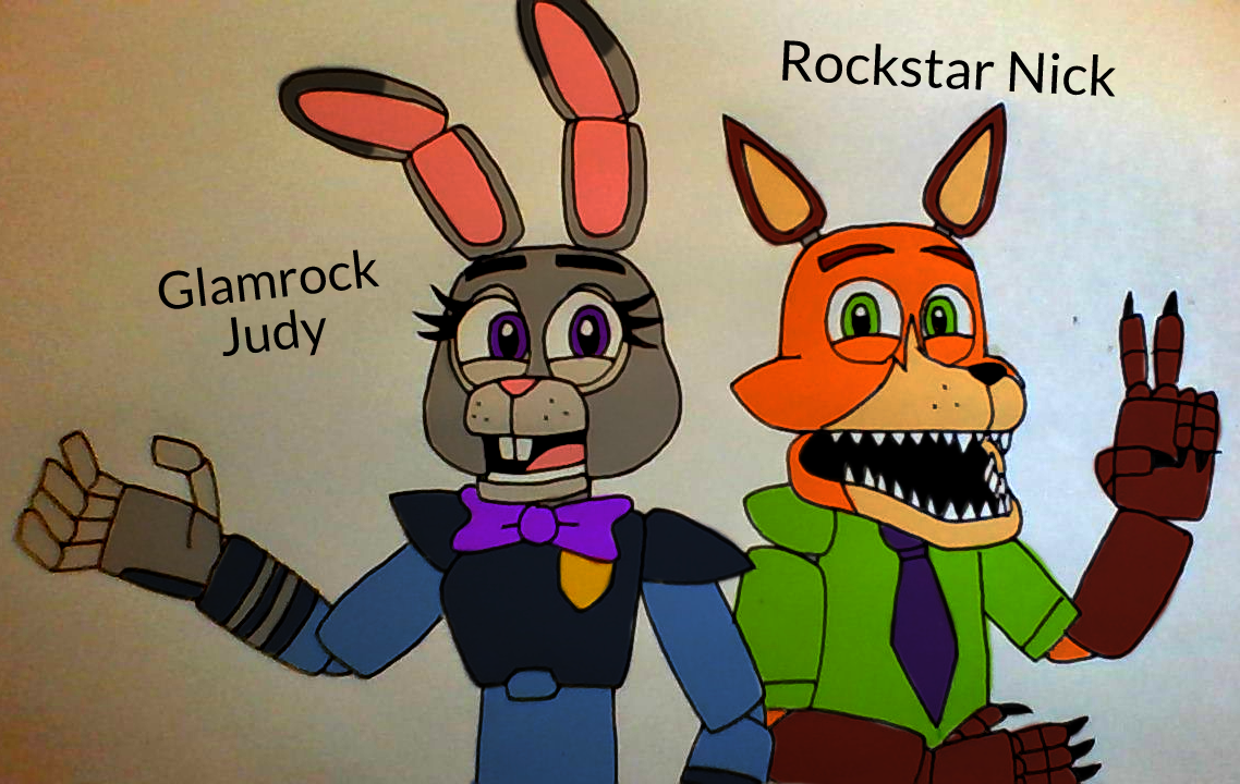 Here are my OCs, Glamrock Judy and Rockstar Nick! 🐰🦊 | Fandom