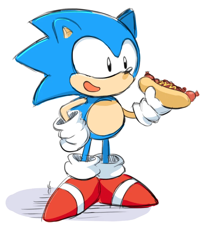Uekawa-styled drawing of Sonic's SSBU pose | Fandom