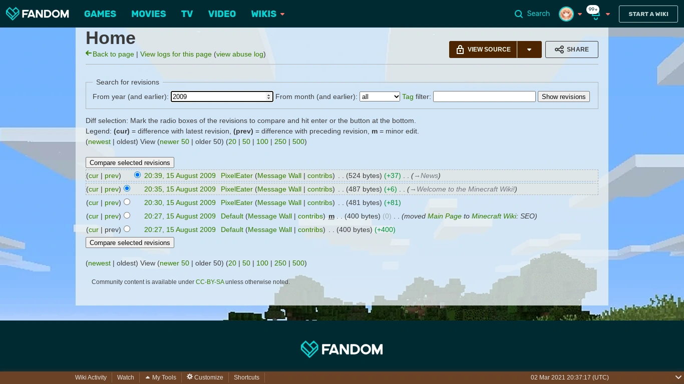 The history of minecraft is also the history of... | Fandom