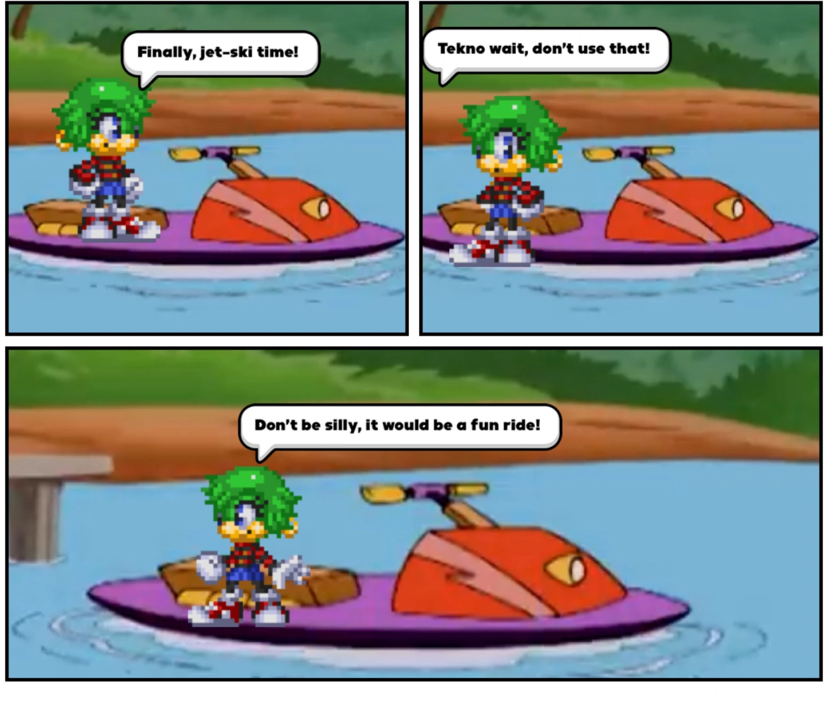 Sonic comics 58: tekno and the jet-ski | Fandom