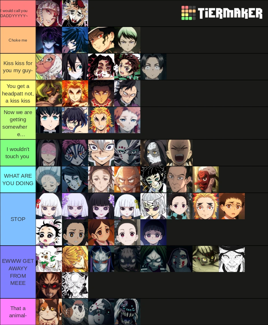 Ranking mostly the male demon slayer cast by who I think is attractive ...