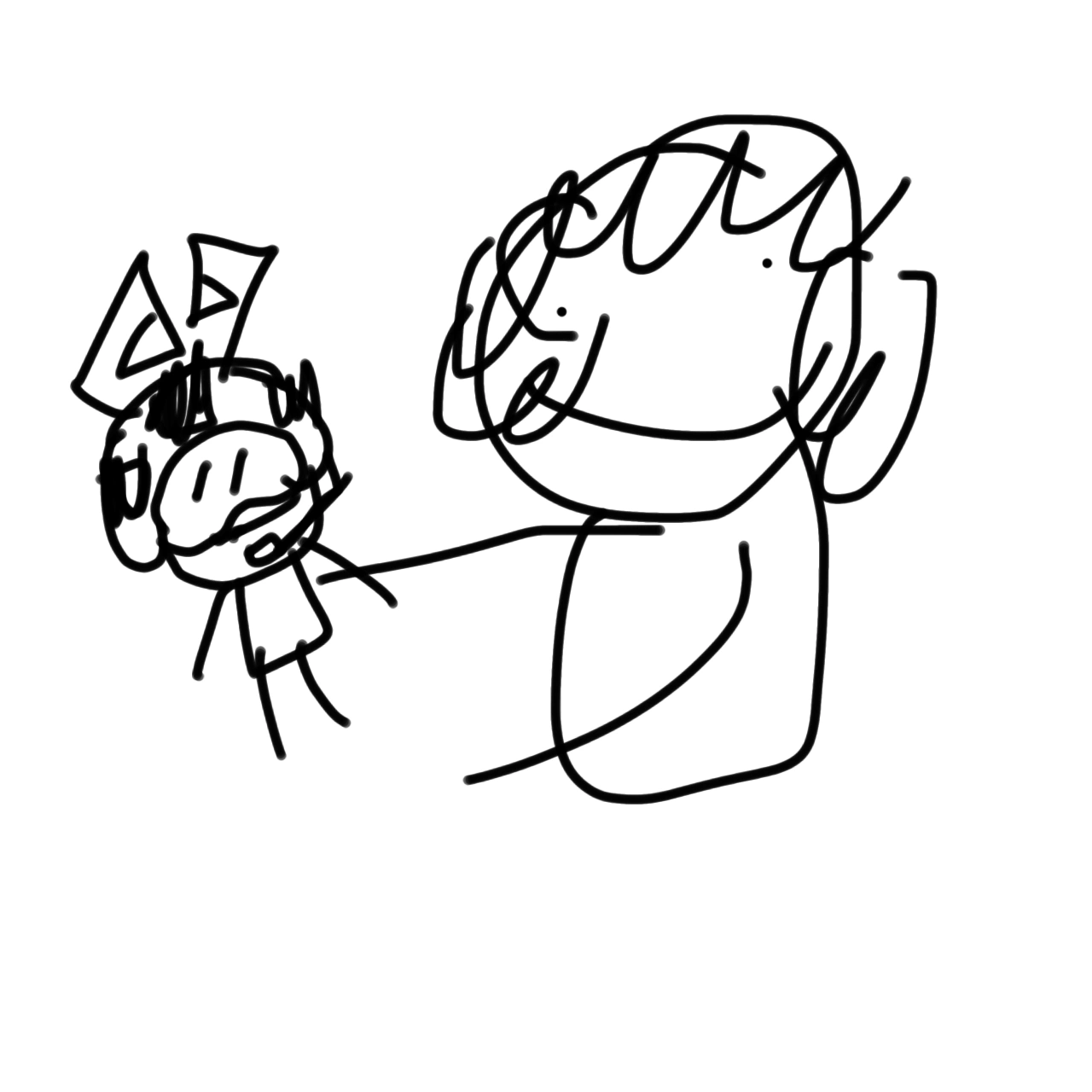 A very very lazy doodle of me holding roach as my son. | Fandom