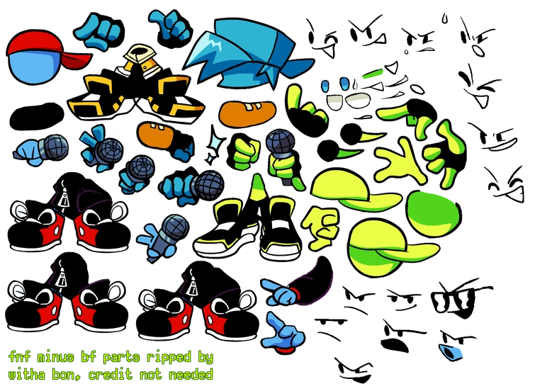 All 3 Fnf minus bfs ripped parts all in one sheet | Fandom