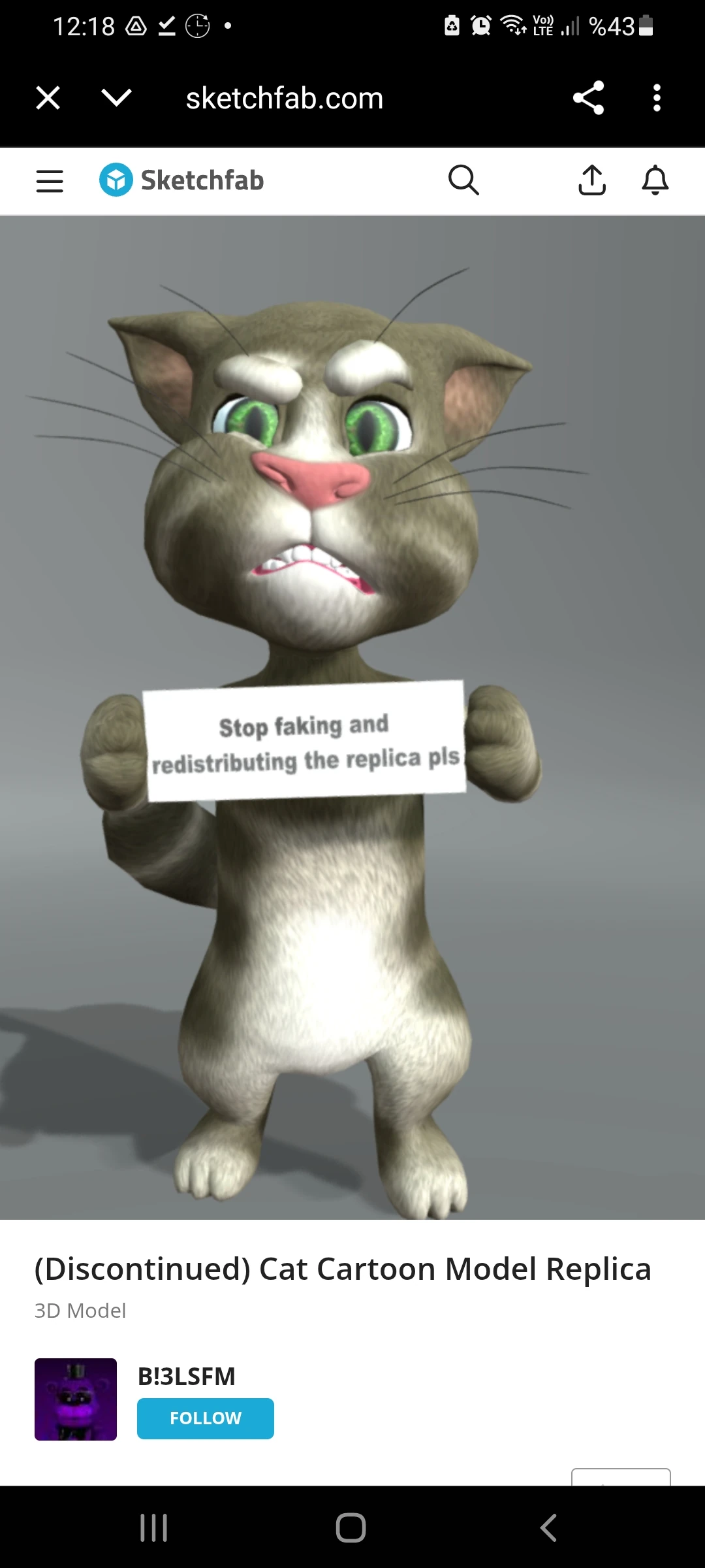 Can someone give me the file for the Talking Tom Cat 2010 model that is ...
