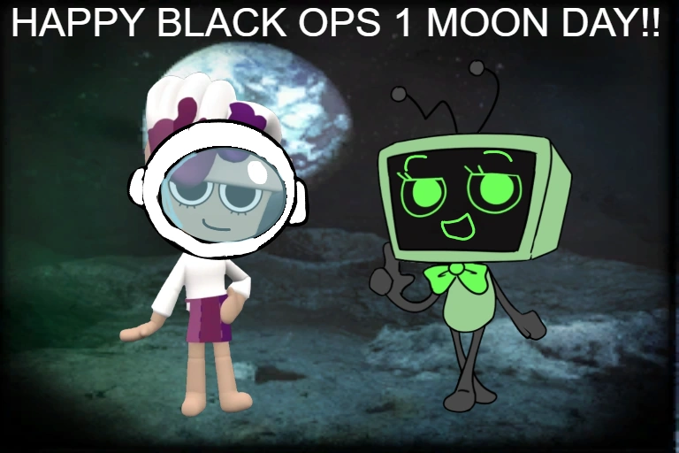 Vee and Brusha from Dandy's World celebrate the day where the Moon map ...