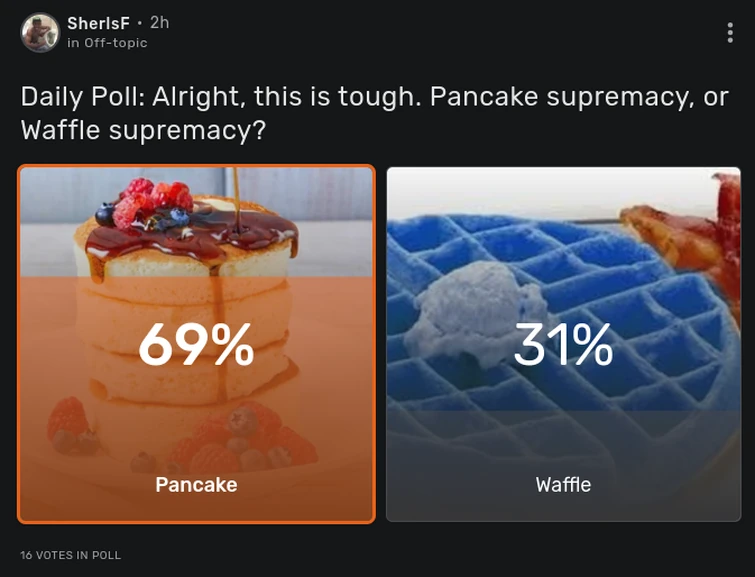 Daily Poll: Alright, this is tough. Pancake supremacy, or Waffle supremacy? | Fandom