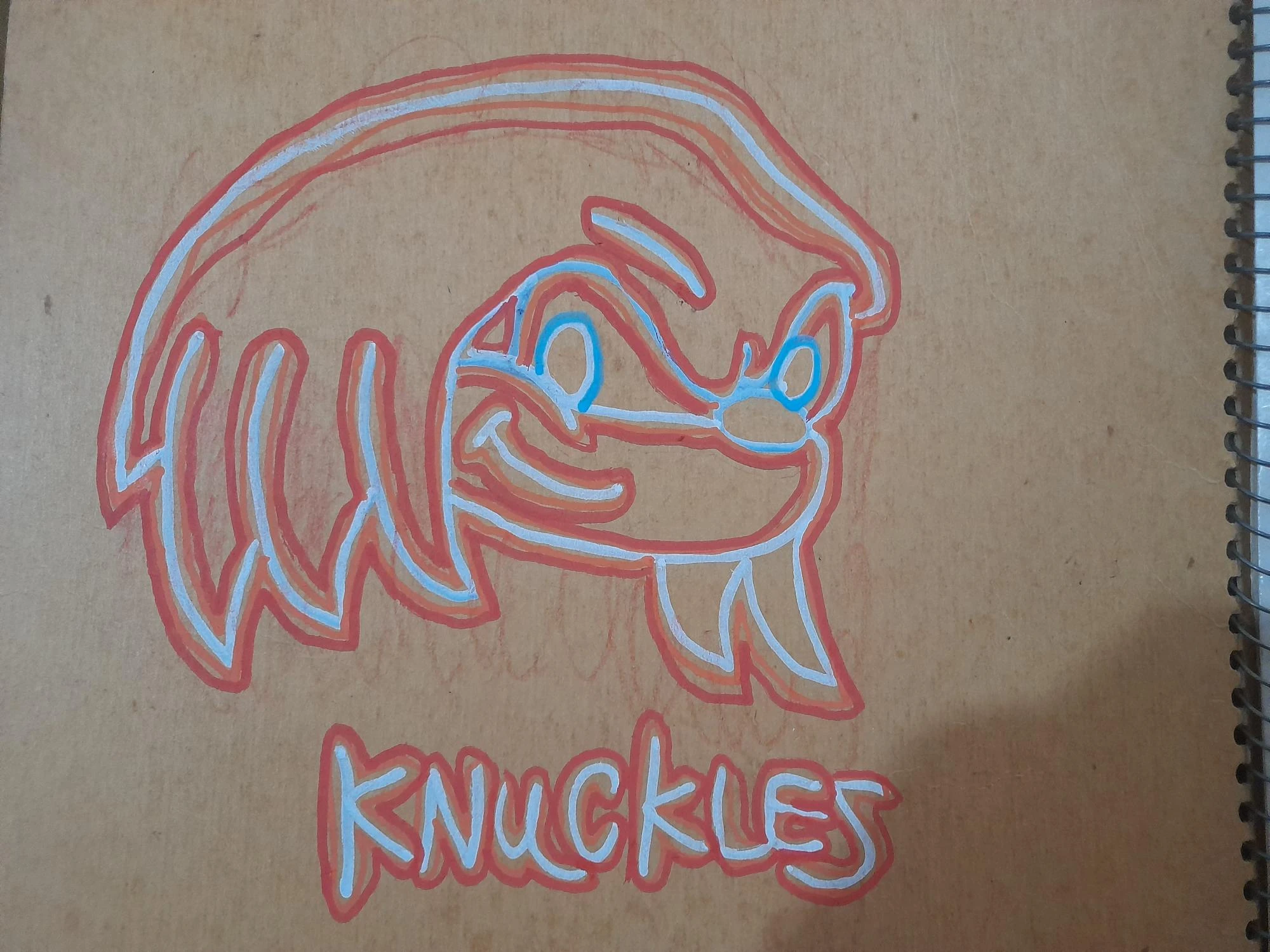 My Posca pen drawing of Knuckles (Neon effect) | Fandom