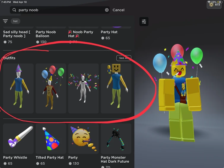 i found a loophole to get the official party noob hat from the axolotl ...