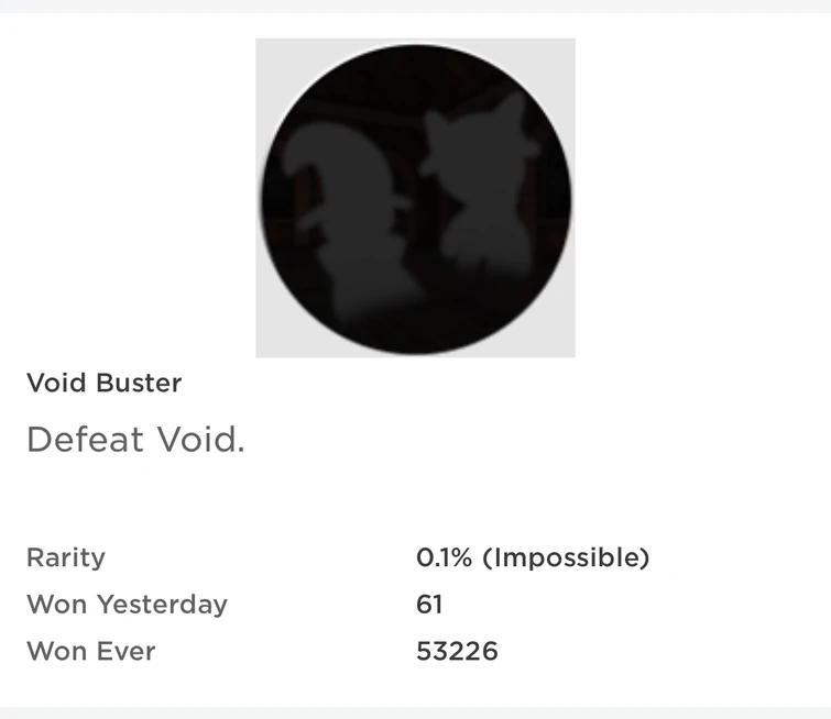 How many people have void buster secret badge | Fandom