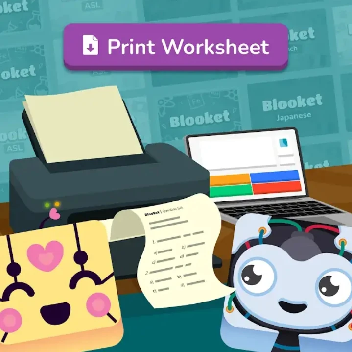 You can now convert sets into Printable worksheets in Blooket | Fandom