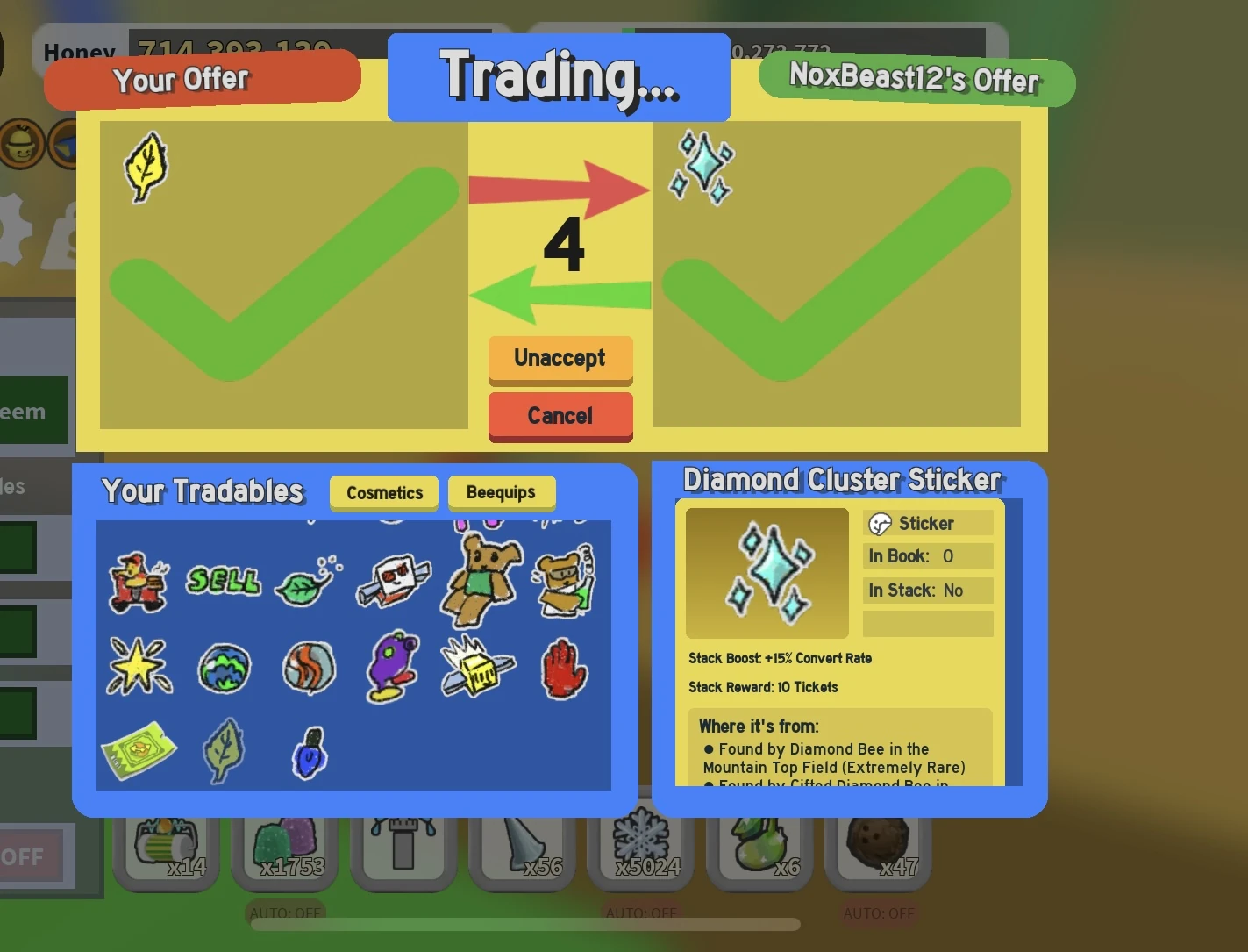 Trading stickers + beequips + MASSIVE W TRADE | Fandom