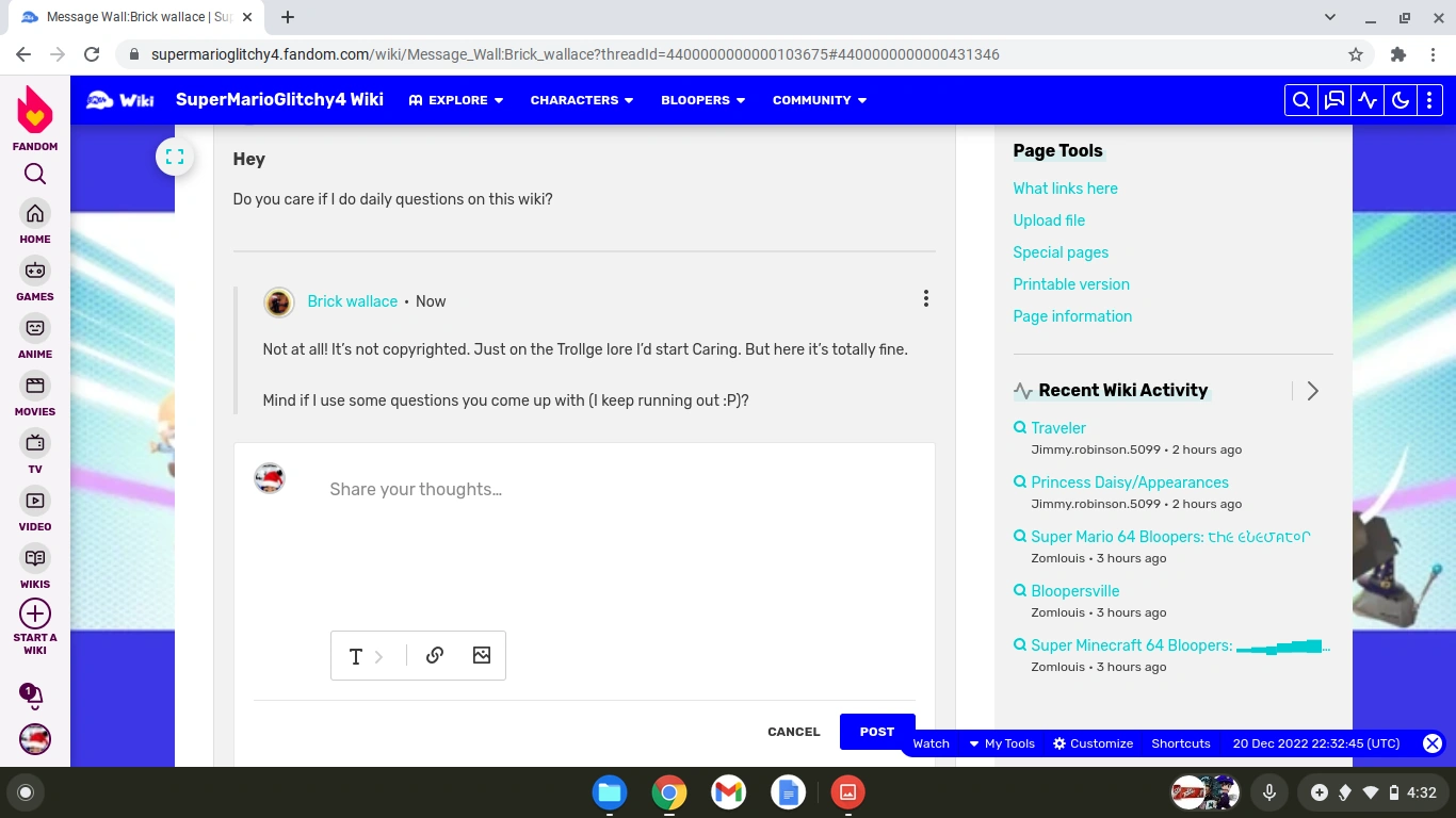 Daily Question #1 | Fandom