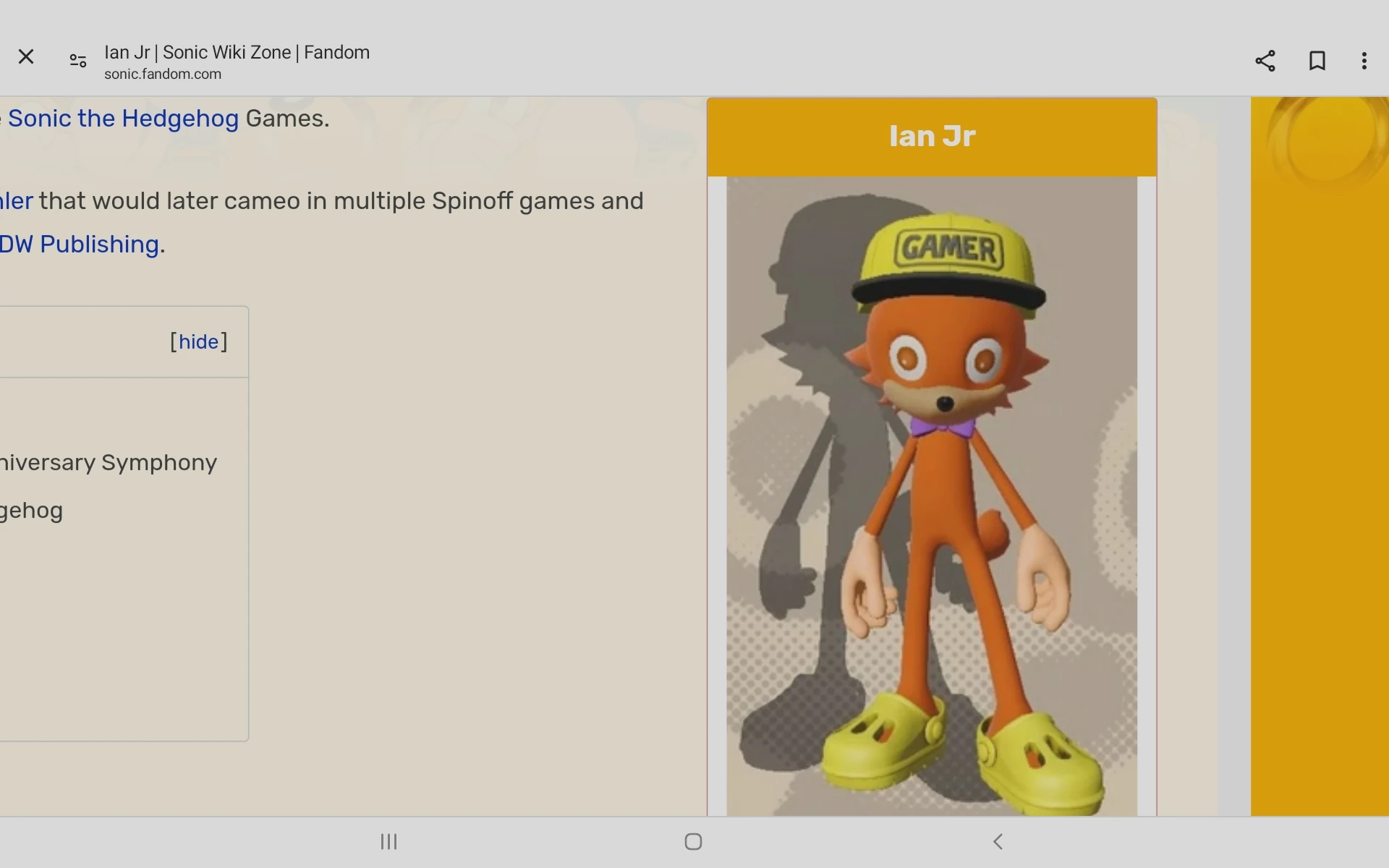 How come Ian Jr got a page, but other fan characters like Irish the ...