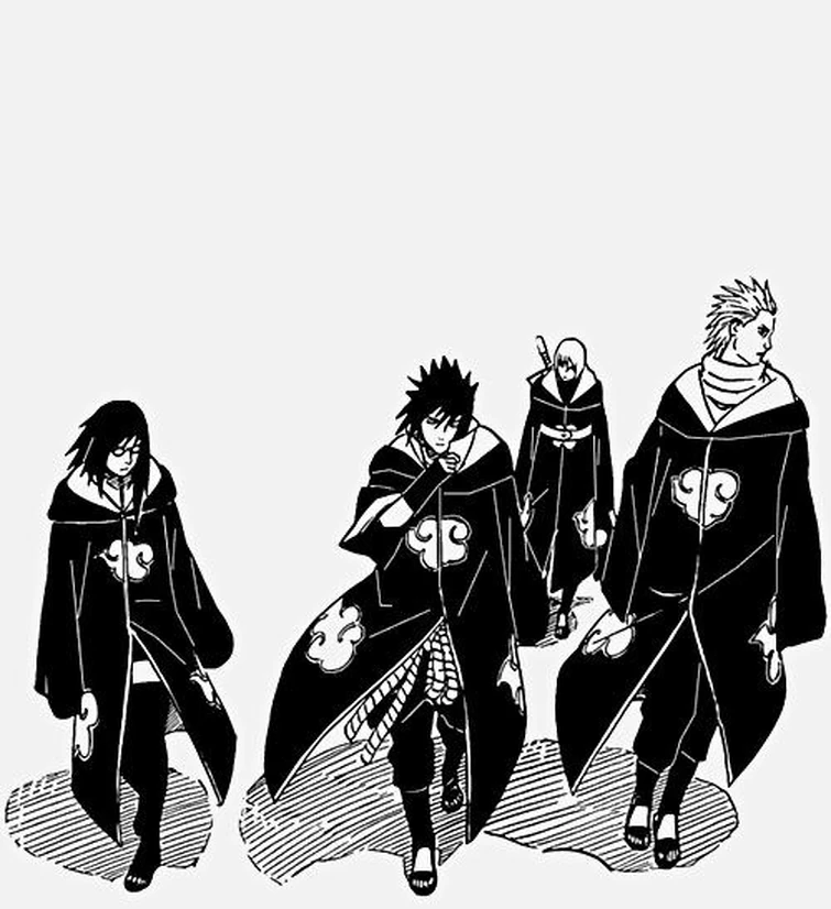 Como seria se pain tentasse capturar o hachibi e sasuke e taka ...