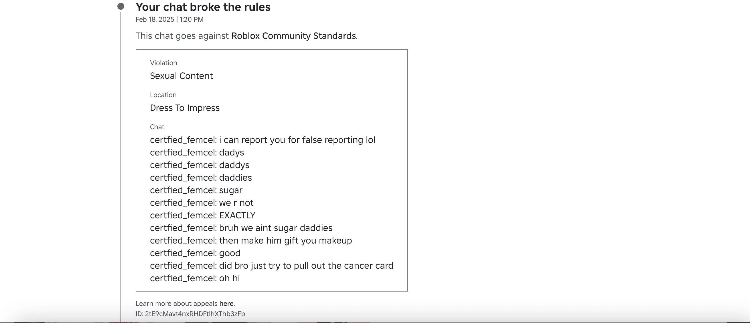 I got banned on Roblox cause someone was begging for custom makeup and ...