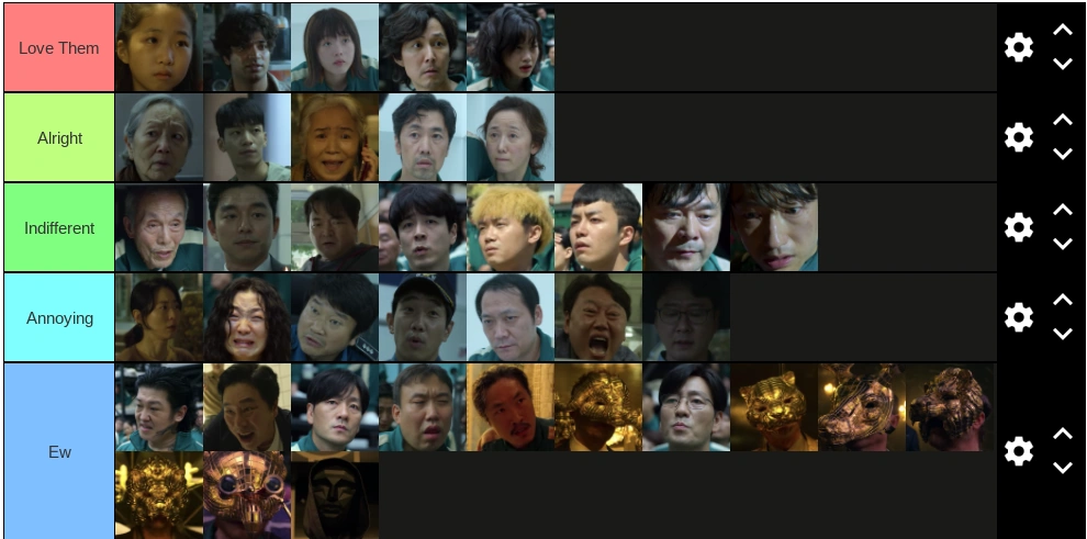 Squid Game Characters Tier List(My Opinion) | Fandom