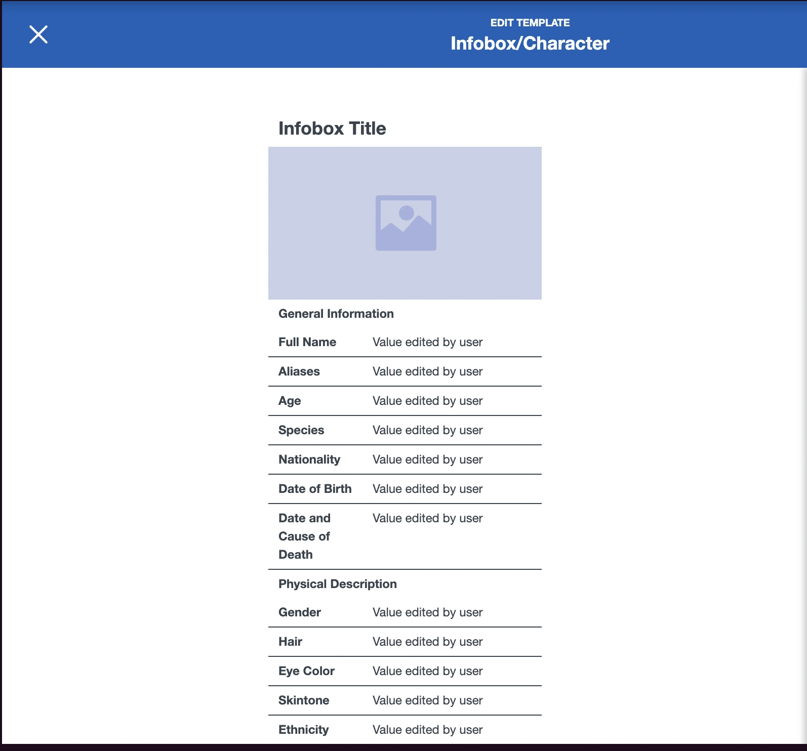 Bouta make a new infobox, a more complex version of Character. Any ...