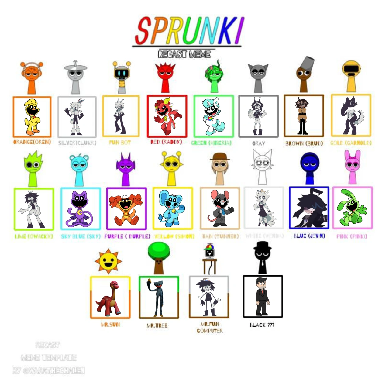 Sprunki cast meme (fpe and poppy playtime crossover version) | Fandom