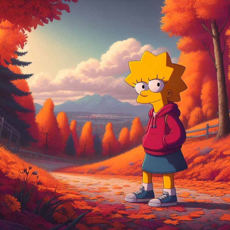 Some AI Art of Lisa Simpson in an Autumn Landscape | Fandom