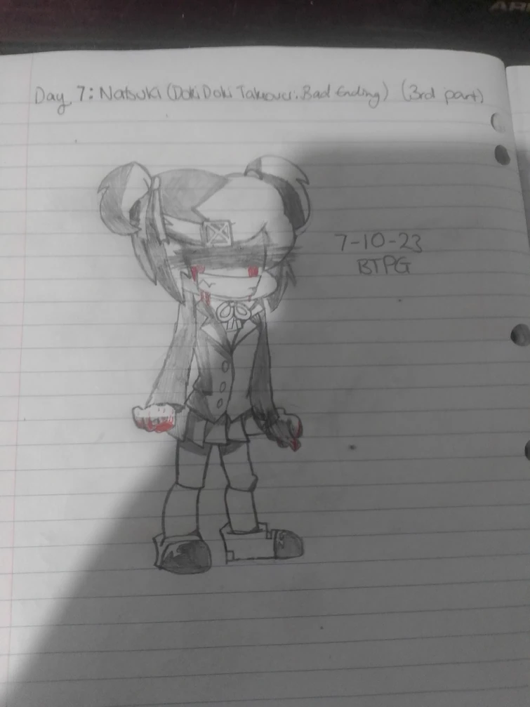 Spooky Month Drawing #7: Natsuki from DDTO: Bad Ending | Fandom