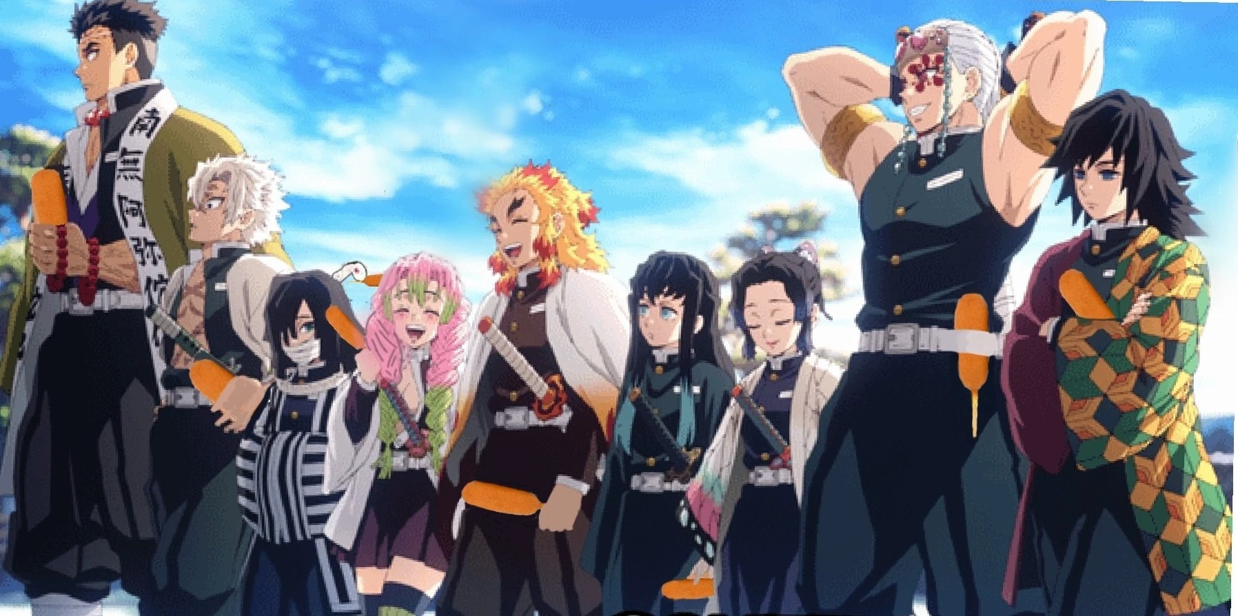 The hashiras with corndogs.... | Fandom