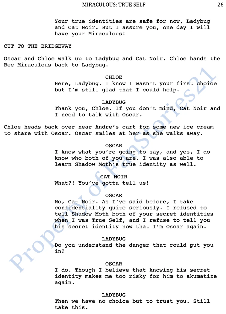 Miraculous: True Self Fan Script Part 2 | Fandom