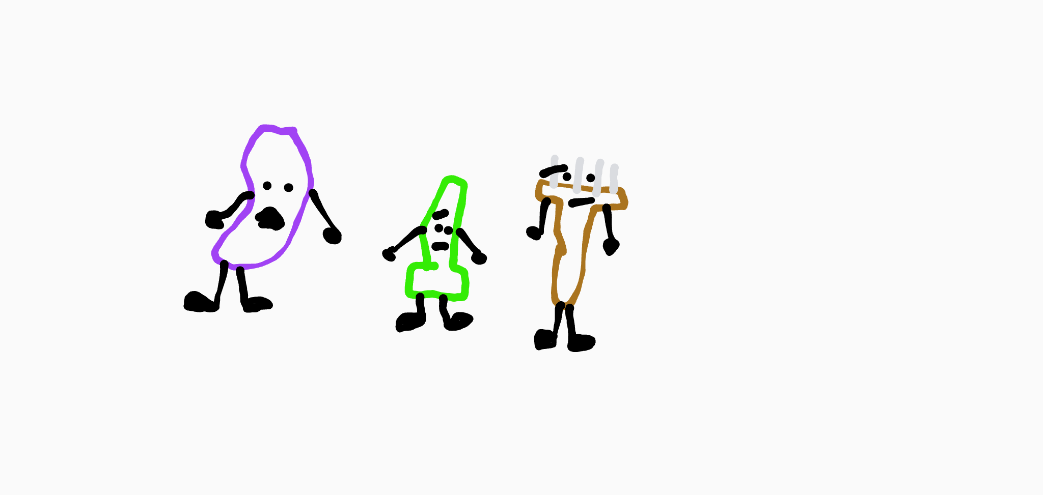Here is my drawing of the first three eliminated characters from AIB ...