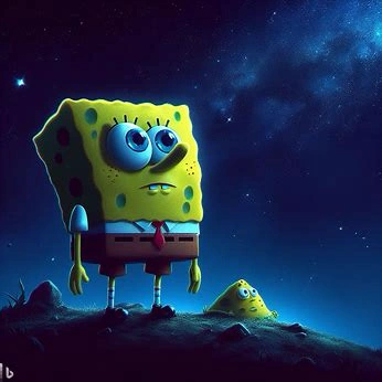 Some AI Art of SpongeBob Looking Up at the Night Sky | Fandom
