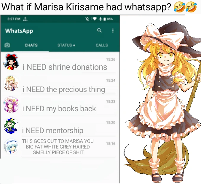 what if marisa kirisame had whatsapp? | Fandom