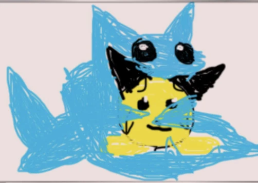 A drawing of Kurusu with Beta Pichu | Fandom