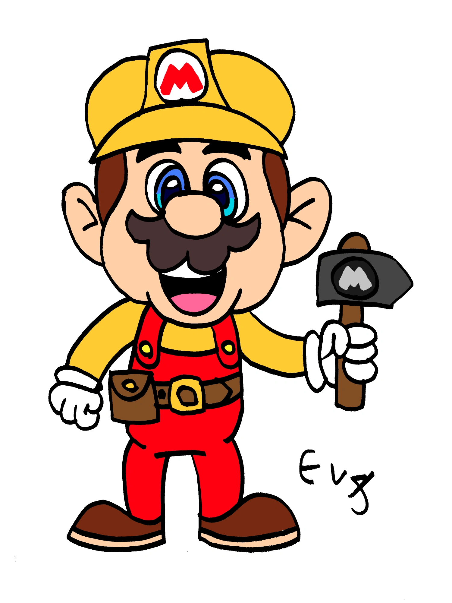 My drawing of Builder Mario | Fandom