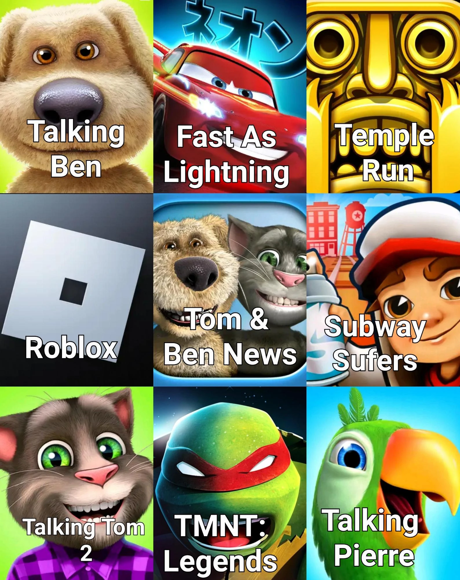 9 Games But You Can Only Pick 1 From Each Row. | Fandom