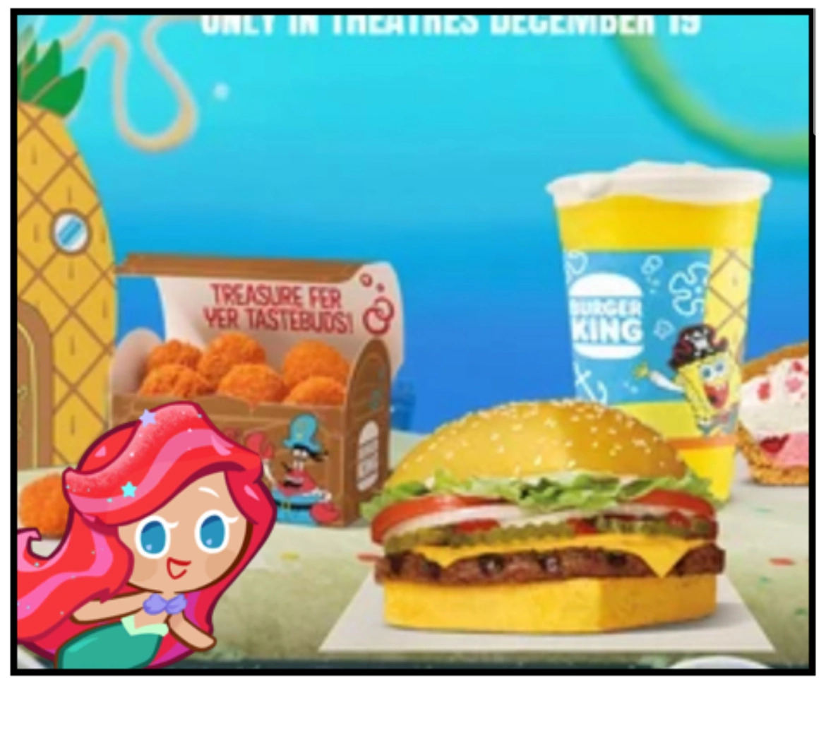 Ariel cookie with some SpongeBob movie 4 Burger King meals | Fandom