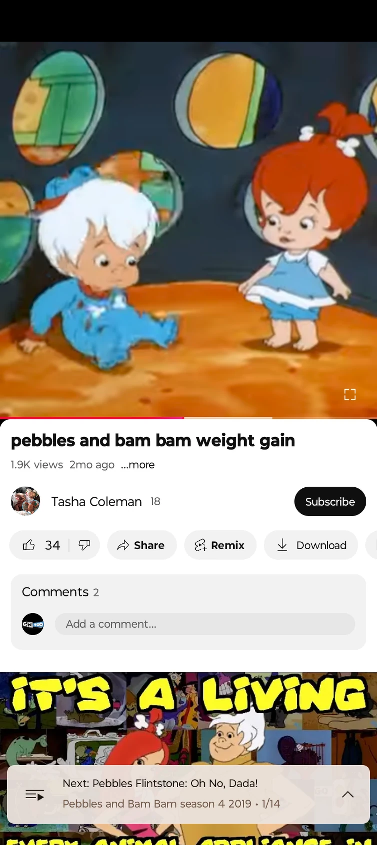 Some people may not remember pebbles and Bam Bam when it was originally ...