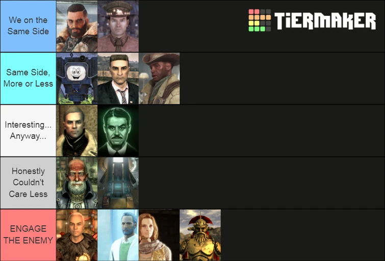 My Fallout faction leader tier list (based on how much I like their ...