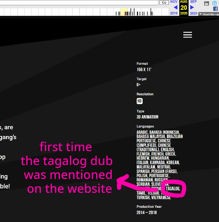 new info about the Tagalog/Filipino TTAF dub we don't know much about ...