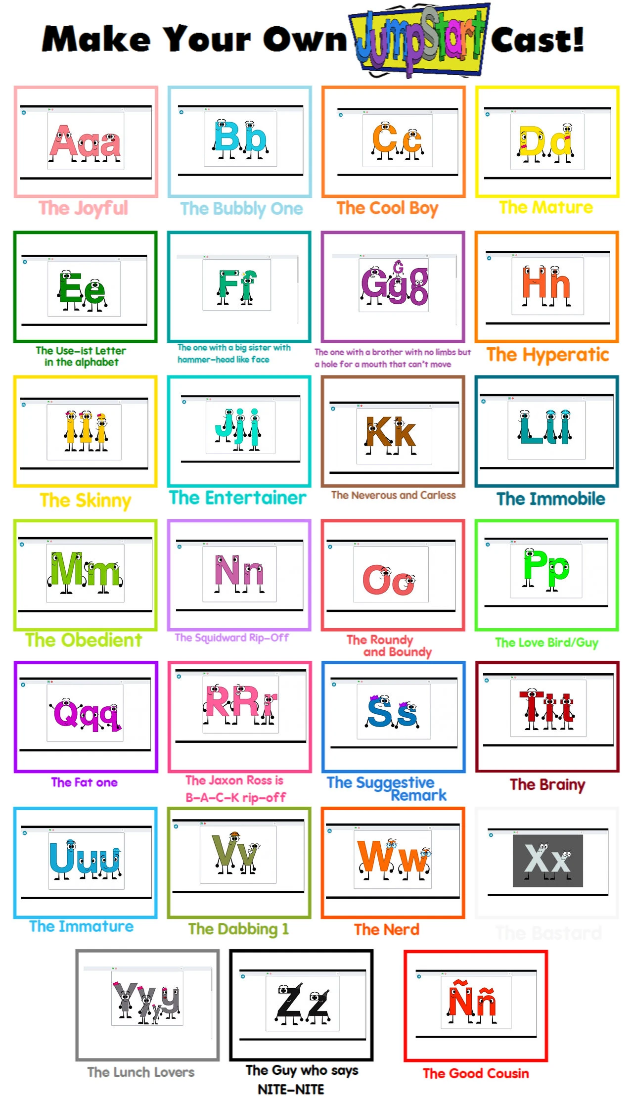 The REAL jumpstart alphabet | Fandom
