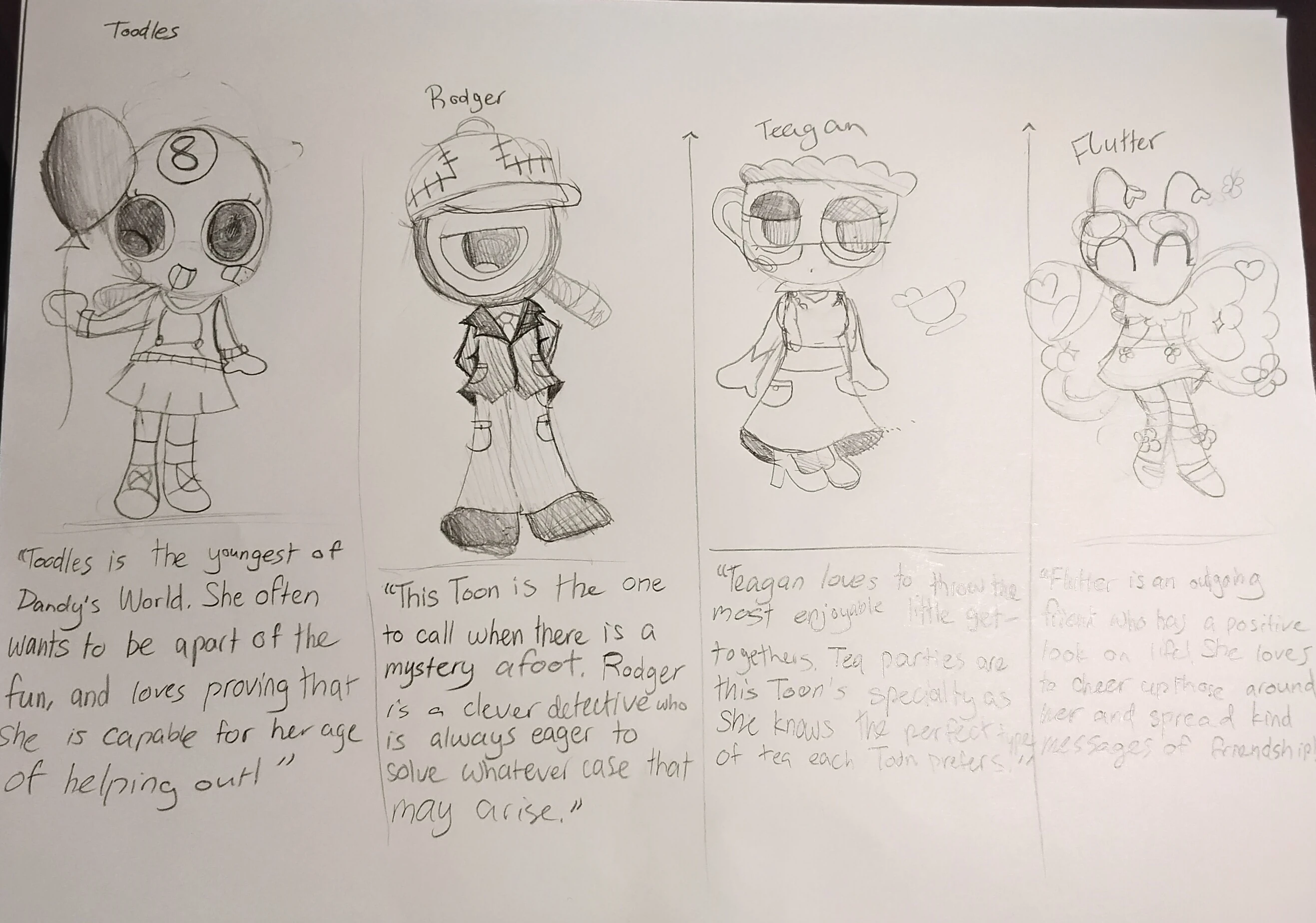 TOON REDESIGNS BATCH 5 // Flutter, Rodger, Teagan, Toodles | Fandom